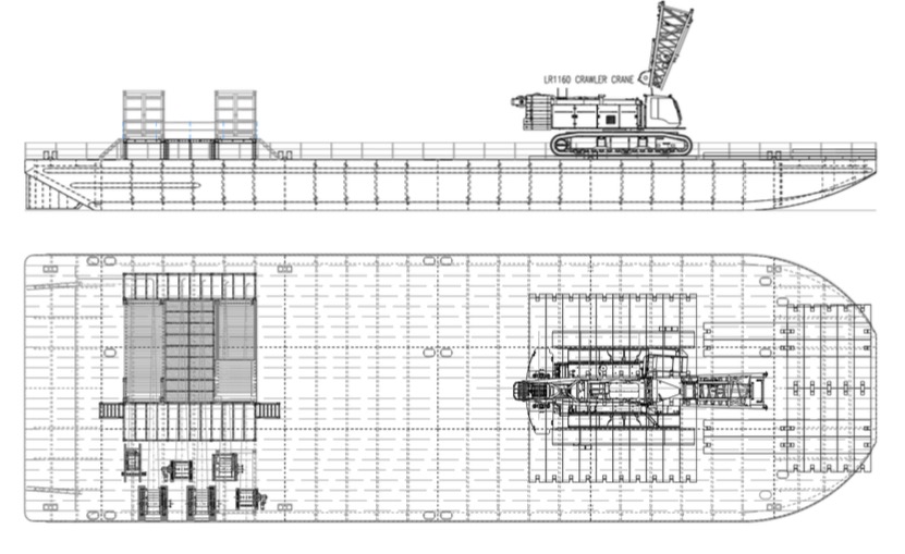 50.89m Piling Barge. - Vessel type: Dumb Barge (Piling Barge) with ...